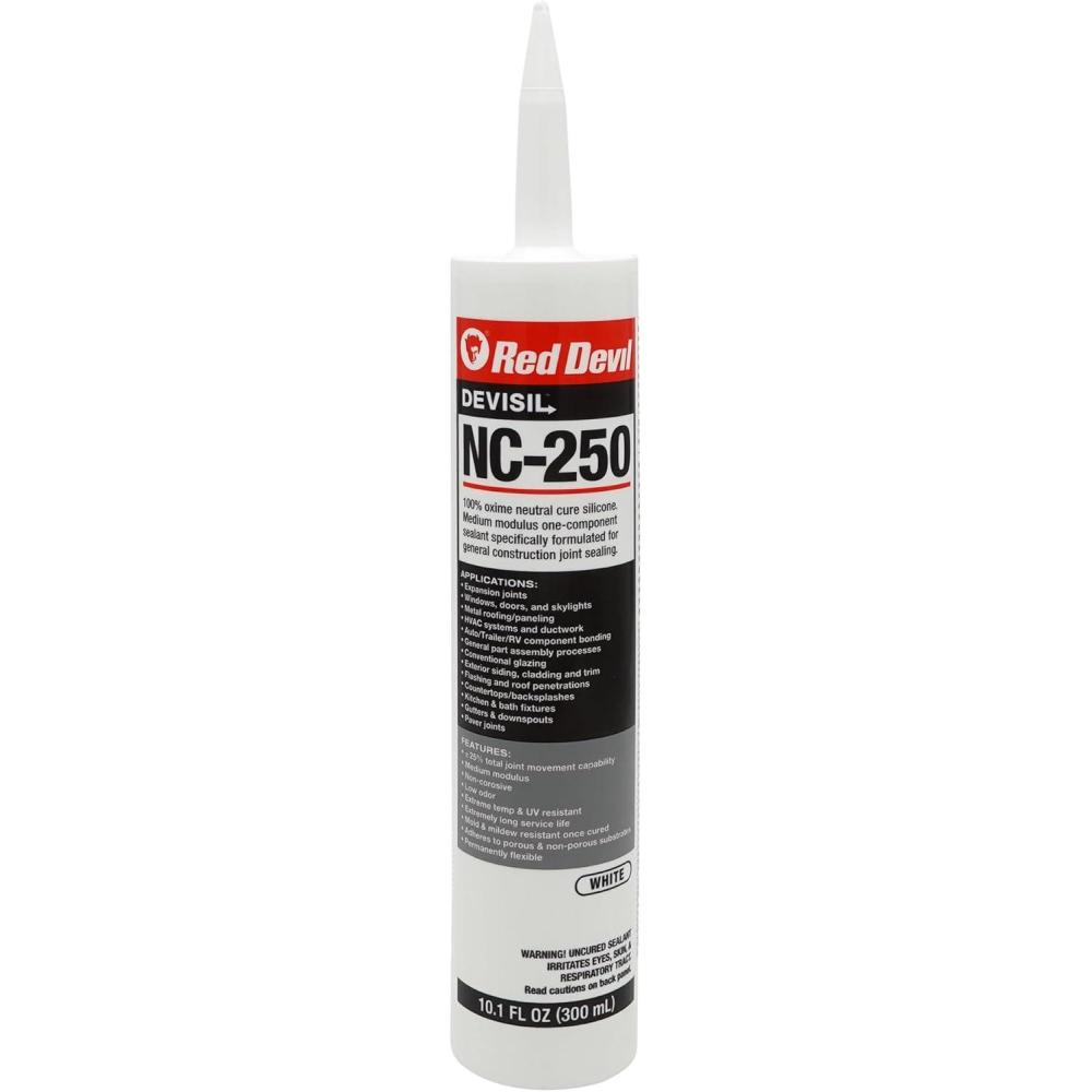 Red Devil NC2501 DEVISIL NC-250 Neutral Cure Silicone Sealant, 10.1 oz ...