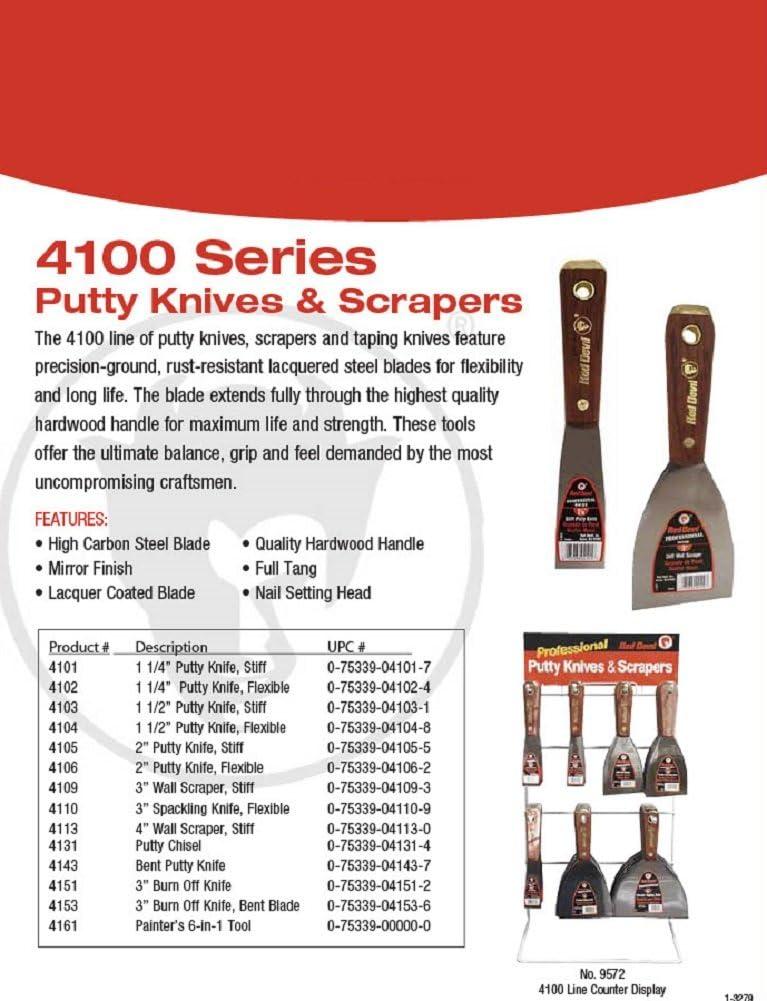 Red Devil 4151 Straight Burn-Off Scraping Knife, 3″(3 Inch) - Red Devil